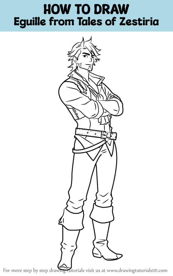 How to Draw Eguille from Tales of Zestiria (Tales of Zestiria) Step by ...