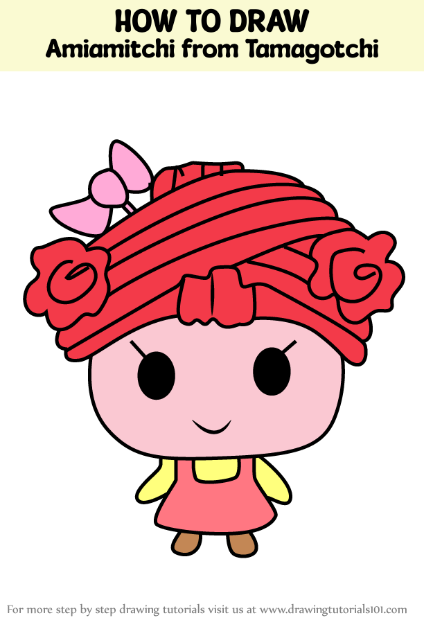 How to Draw Amiamitchi from Tamagotchi (Tamagotchi) Step by Step ...