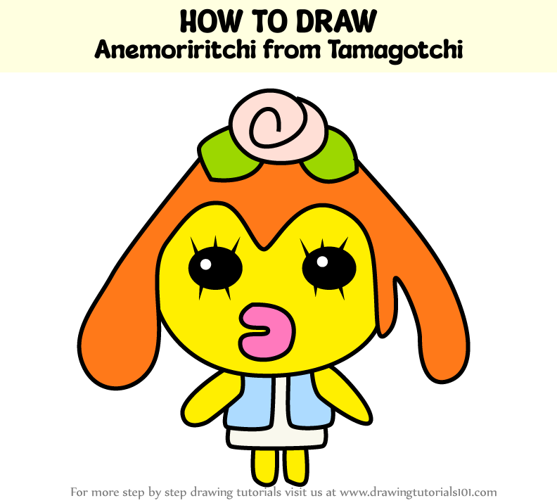 How to Draw Anemoriritchi from Tamagotchi (Tamagotchi) Step by Step ...
