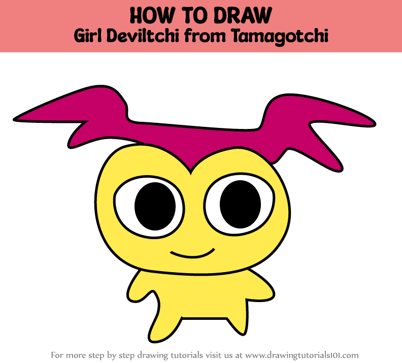 How to Draw Girl Deviltchi from Tamagotchi (Tamagotchi) Step by Step ...