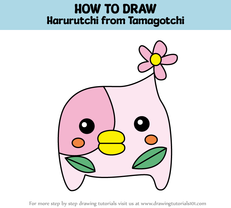 How to Draw Harurutchi from Tamagotchi (Tamagotchi) Step by Step ...