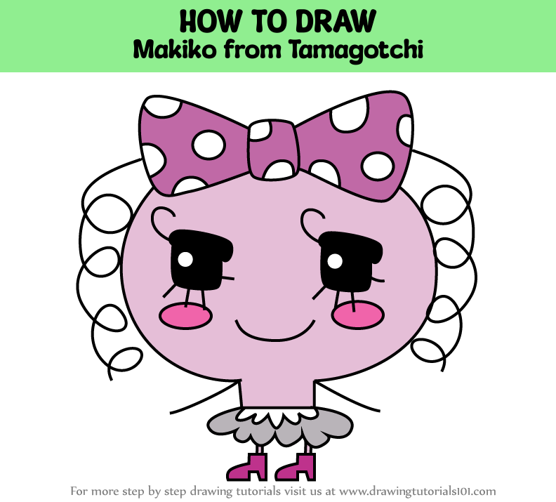 How to Draw Makiko from Tamagotchi (Tamagotchi) Step by Step ...