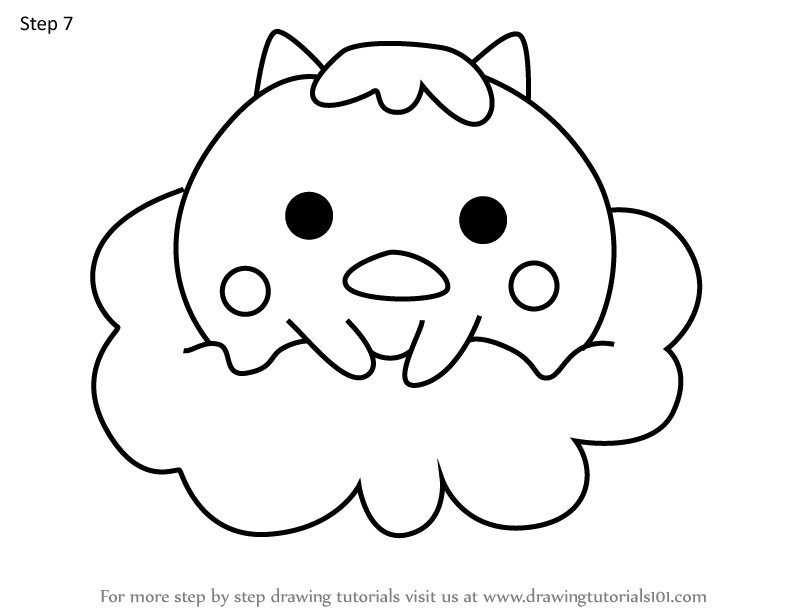 How to Draw Mokukumotchi from Tamagotchi (Tamagotchi) Step by Step ...