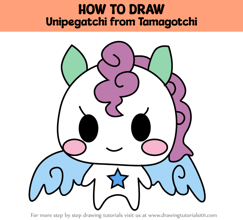 How to Draw Unipegatchi from Tamagotchi (Tamagotchi) Step by Step ...