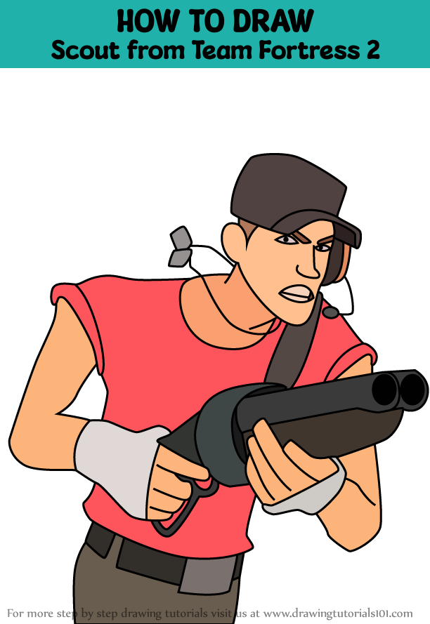 How to Draw Scout from Team Fortress 2 (Team Fortress 2) Step by Step ...