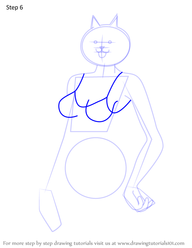 How to Draw Actress Cat from The Battle Cats (The Battle Cats) Step by ...