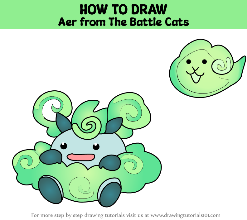 How to Draw Aer from The Battle Cats (The Battle Cats) Step by Step ...