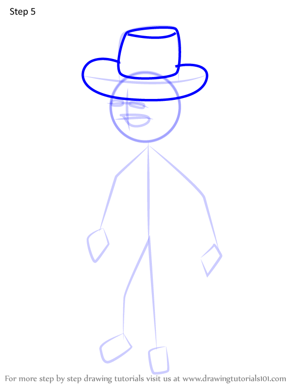 How to Draw Cowboy from The Henry Stickmin (The Henry Stickmin) Step by ...