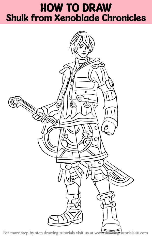 How to Draw Shulk from Xenoblade Chronicles (Xenoblade Chronicles) Step ...