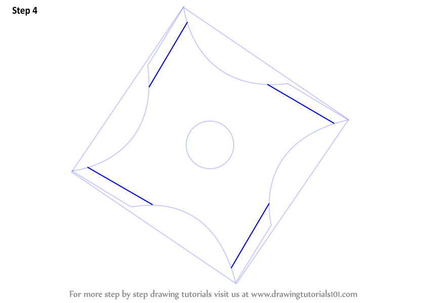 How to Draw a Shuriken Ninja Star (Other Weapons) Step by Step ...