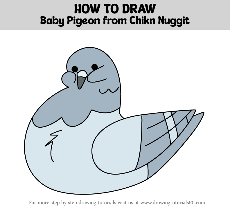 How to Draw Baby Pigeon from Chikn Nuggit (Chikn Nuggit) Step by Step ...