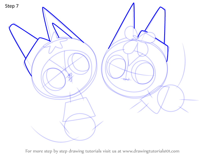 How to Draw Katsup and Meowstard from Chikn Nuggit (Chikn Nuggit) Step ...