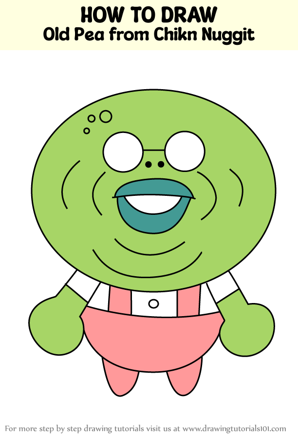 How to Draw Old Pea from Chikn Nuggit (Chikn Nuggit) Step by Step ...