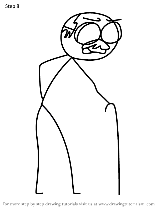 How to Draw Mr. Dingleberry from Dick Figures (Dick Figures) Step by ...