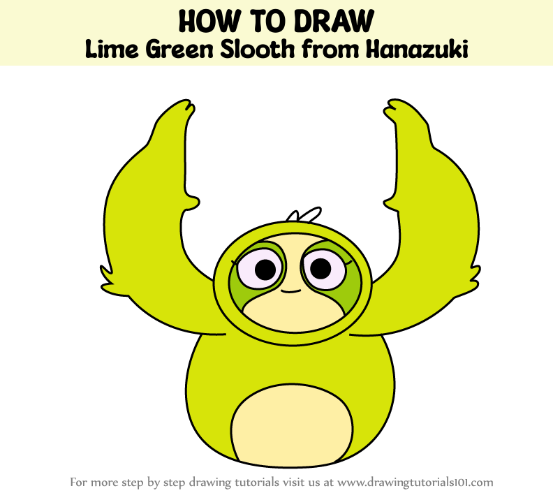 How to Draw Lime Green Slooth from Hanazuki (Hanazuki) Step by Step ...