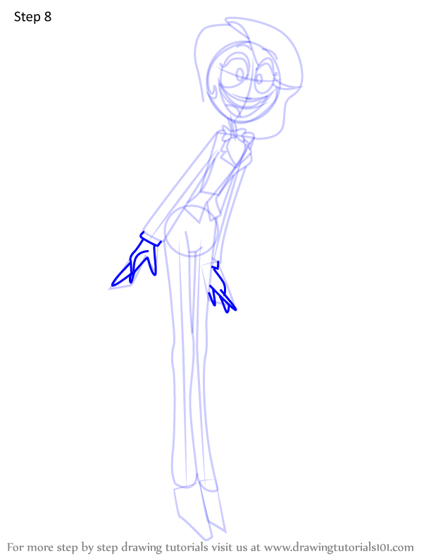 How to Draw Charlotte Magne from Hazbin Hotel (Hazbin Hotel) Step by Step | DrawingTutorials101.com