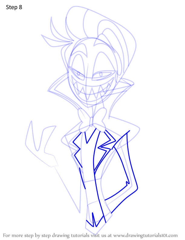 How to Draw Lucifer Magne from Hazbin Hotel (Hazbin Hotel) Step by Step | DrawingTutorials101.com