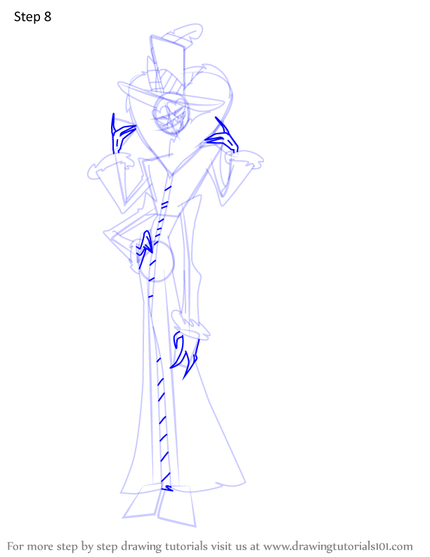How to Draw Valentino from Hazbin Hotel (Hazbin Hotel) Step by Step | DrawingTutorials101.com