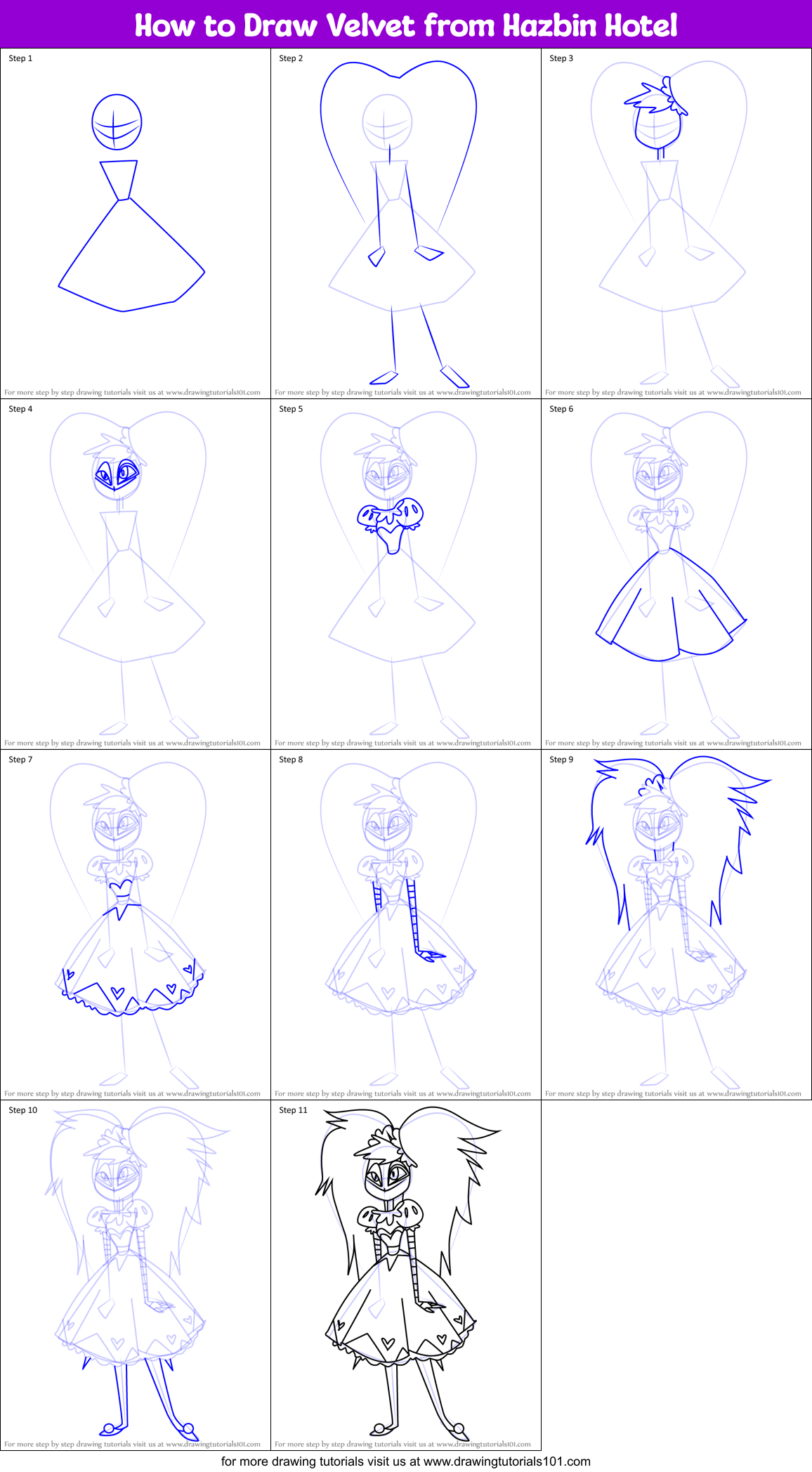 How To Draw Velvet From Hazbin Hotel Hazbin Hotel Step By Step How To Draw Velvet From Hazbin Hotel Hazbin Hotel Step By Step