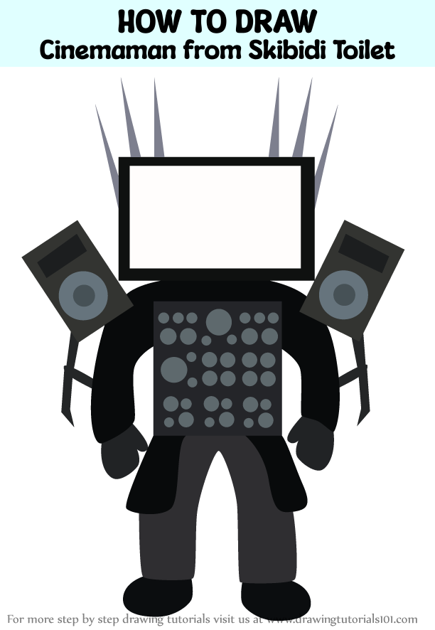 How to Draw Cinemaman from Skibidi Toilet (Skibidi Toilet) Step by Step | DrawingTutorials101.com