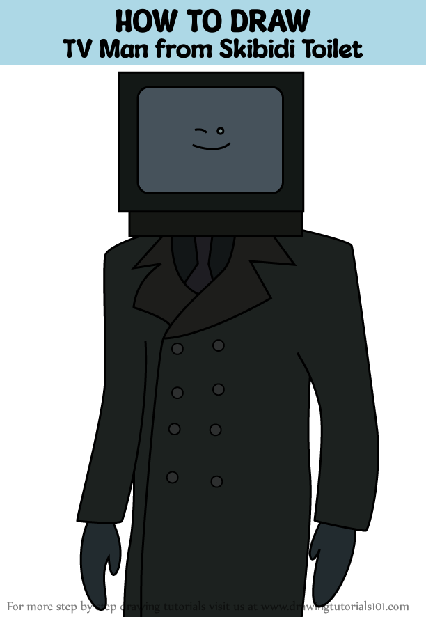 How to Draw TV Man from Skibidi Toilet (Skibidi Toilet) Step by Step | DrawingTutorials101.com